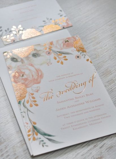 21 Gorgeous Gold Foil Printed Wedding Invitations - Love & Lavender